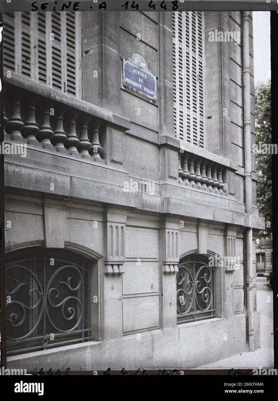 Paris (16th arr.), France plaque on avenue du President Wilson Stock ...