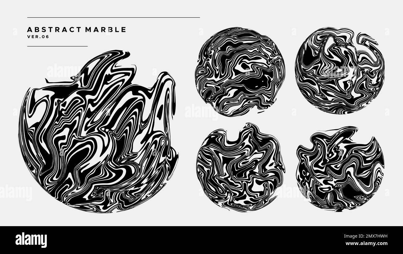 Abstract liquid marble circle design collection. Alcohol ink circle ...