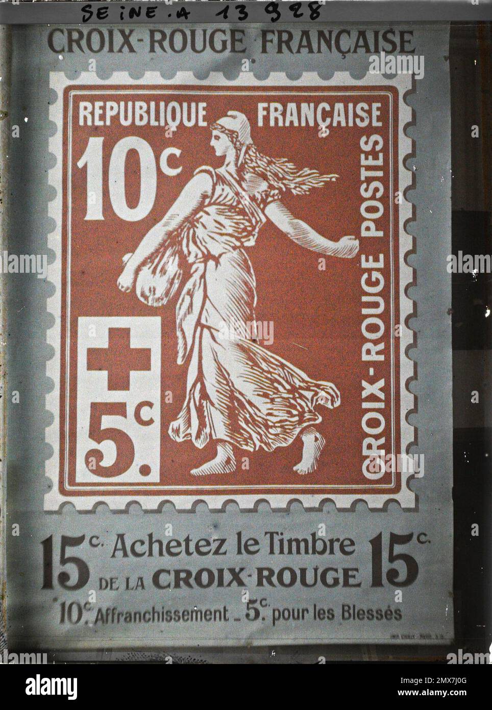 Paris, France displays the French Red Cross, "Buy the Red Cross stamp ...