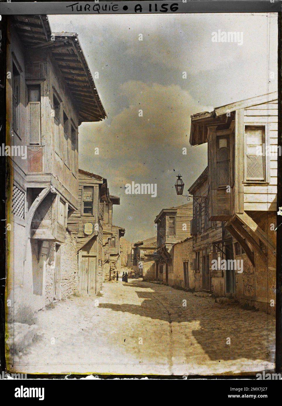 Constantinople (current Istanbul), Turkey a paved street lined with ...