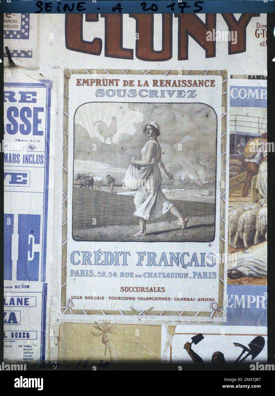 Paris, France displays the national loan of 1920, French credit Stock ...