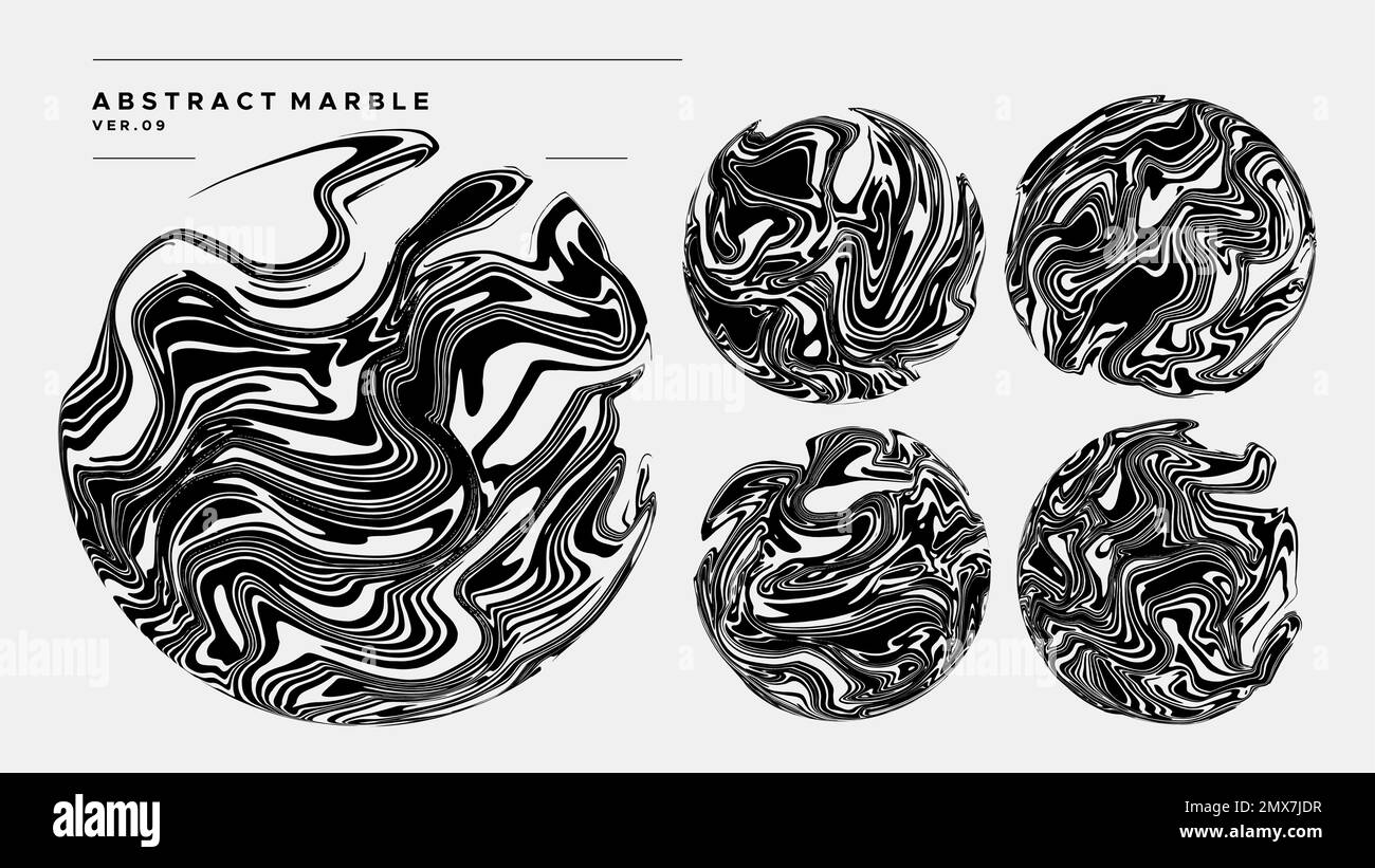 Modern Alcohol ink ball design vector bundle. Fluid abstract circle ...