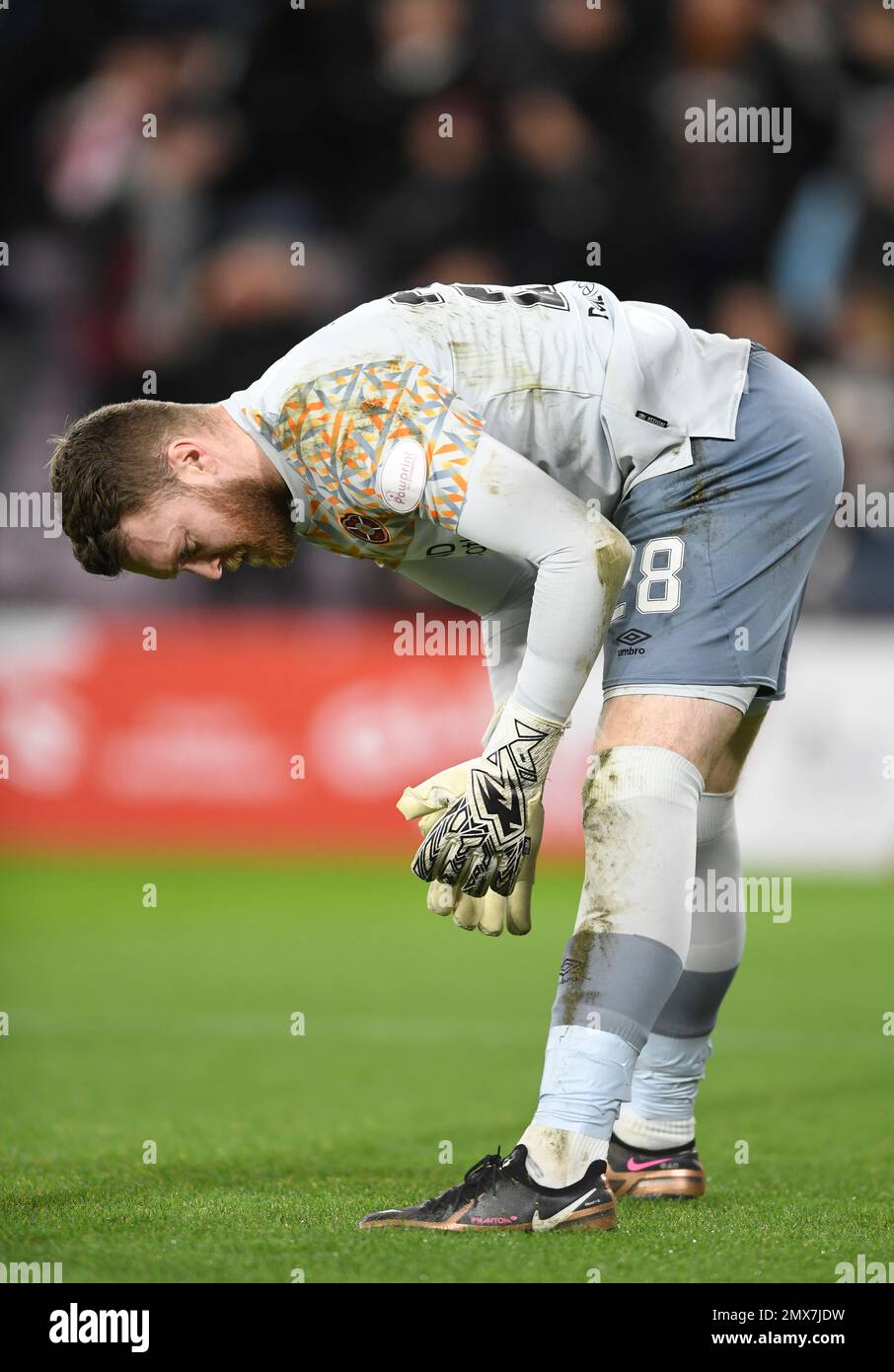 Edinburgh, Scotland, 1st February 2023. Zander Clark of Hearts during ...