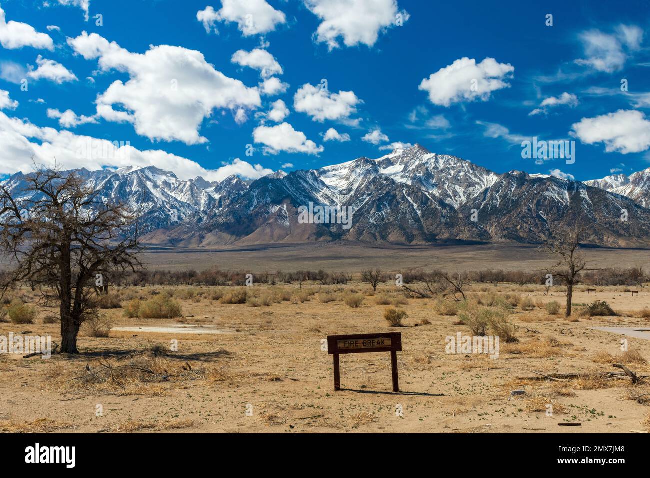 Independence, CA USA - 9 MAR 2022: A sign identifying a fire break in ...
