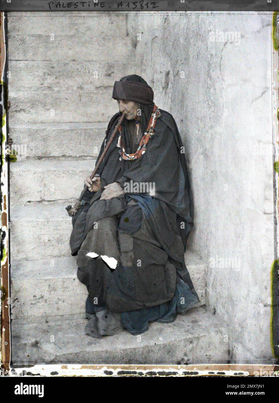 Jerusalem, Palestine woman from AS-Salt smoking the pipe , 1918 - Near ...
