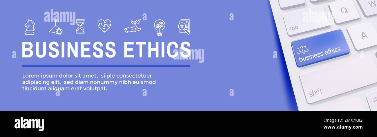 Business and Corporate Ethics Showing Company Values Icon Set with Web ...