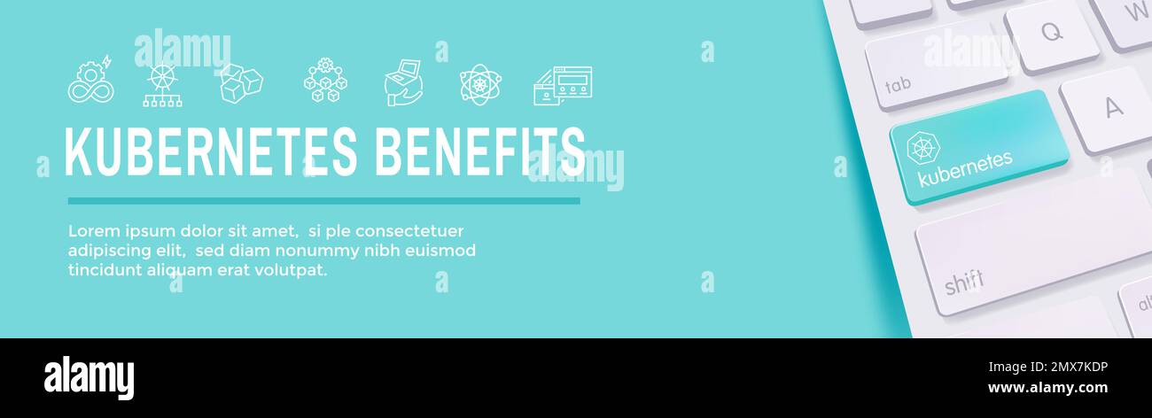 Kubernetes Development Environment Icon Set Woth Web Header Banner