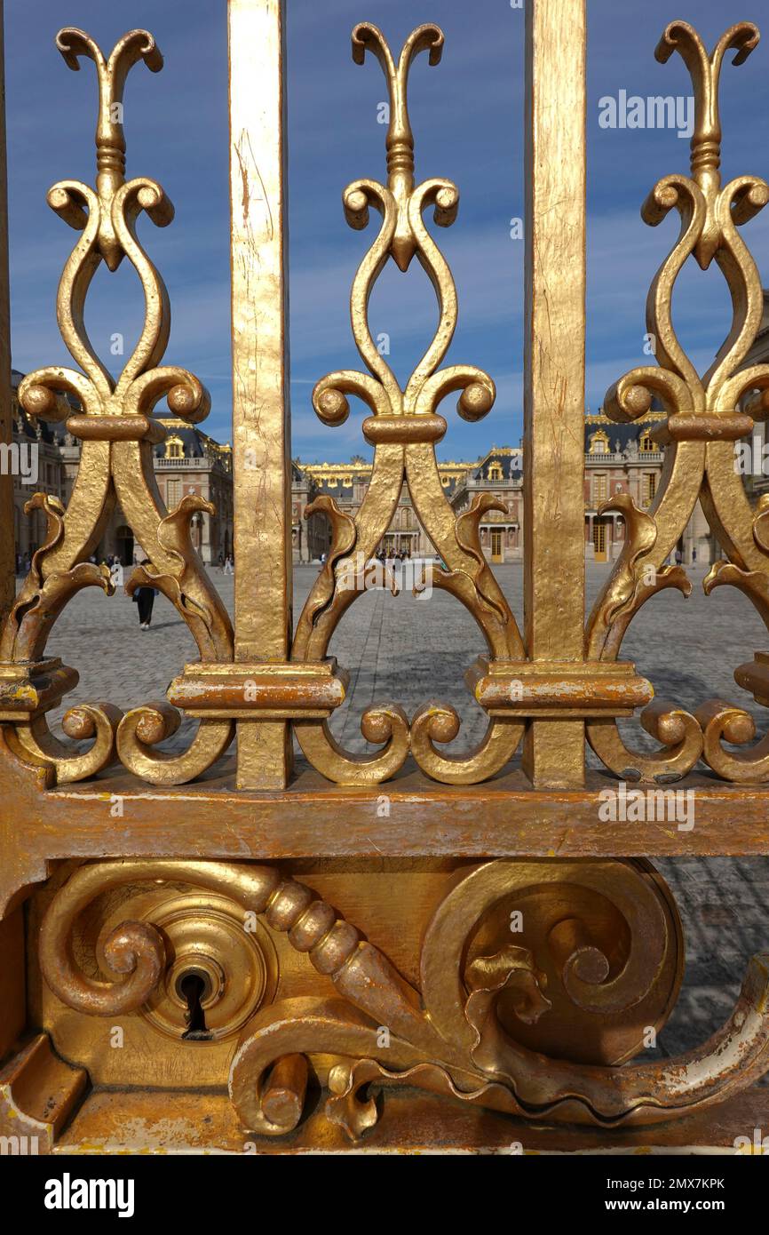 France, Versailles, Palace of Versailles, The royal gates of Versailles ...