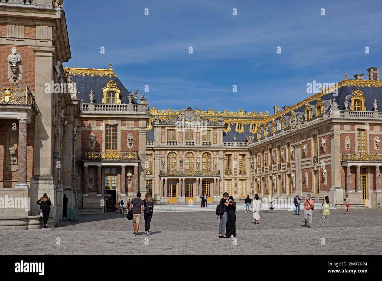 France, Versailles, Palace of Versailles, the Royal Court at the front ...