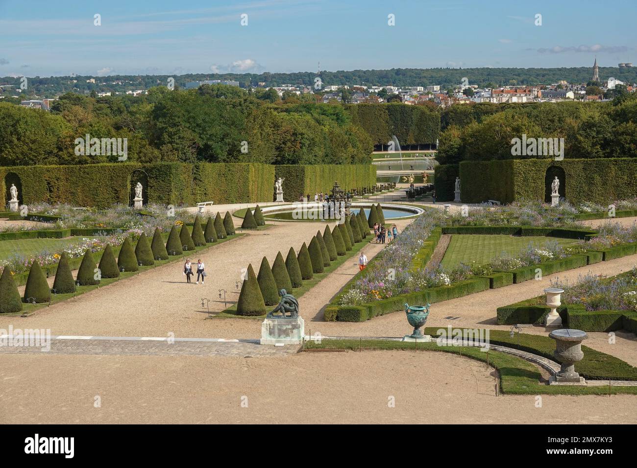 France, Versailles, Gardens of the famous Palace of Versailles. whole ...