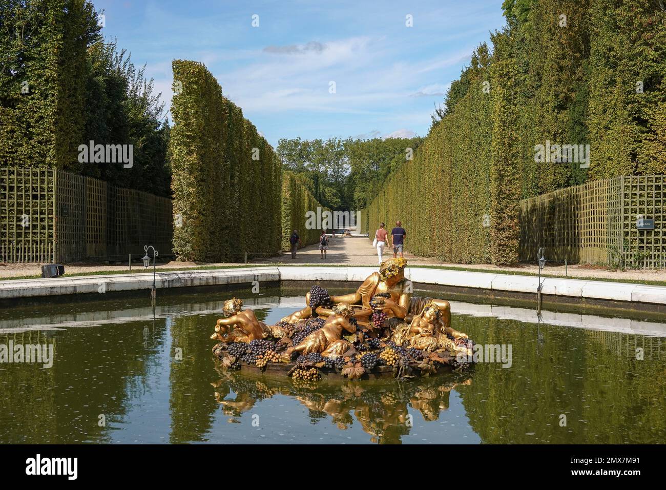 France, Versailles, Gardens of the famous Palace of Versailles. whole ...