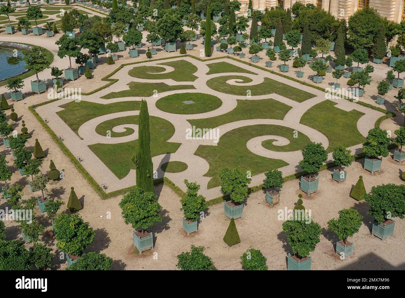 France, Versailles, Gardens of the famous Palace of Versailles. whole ...