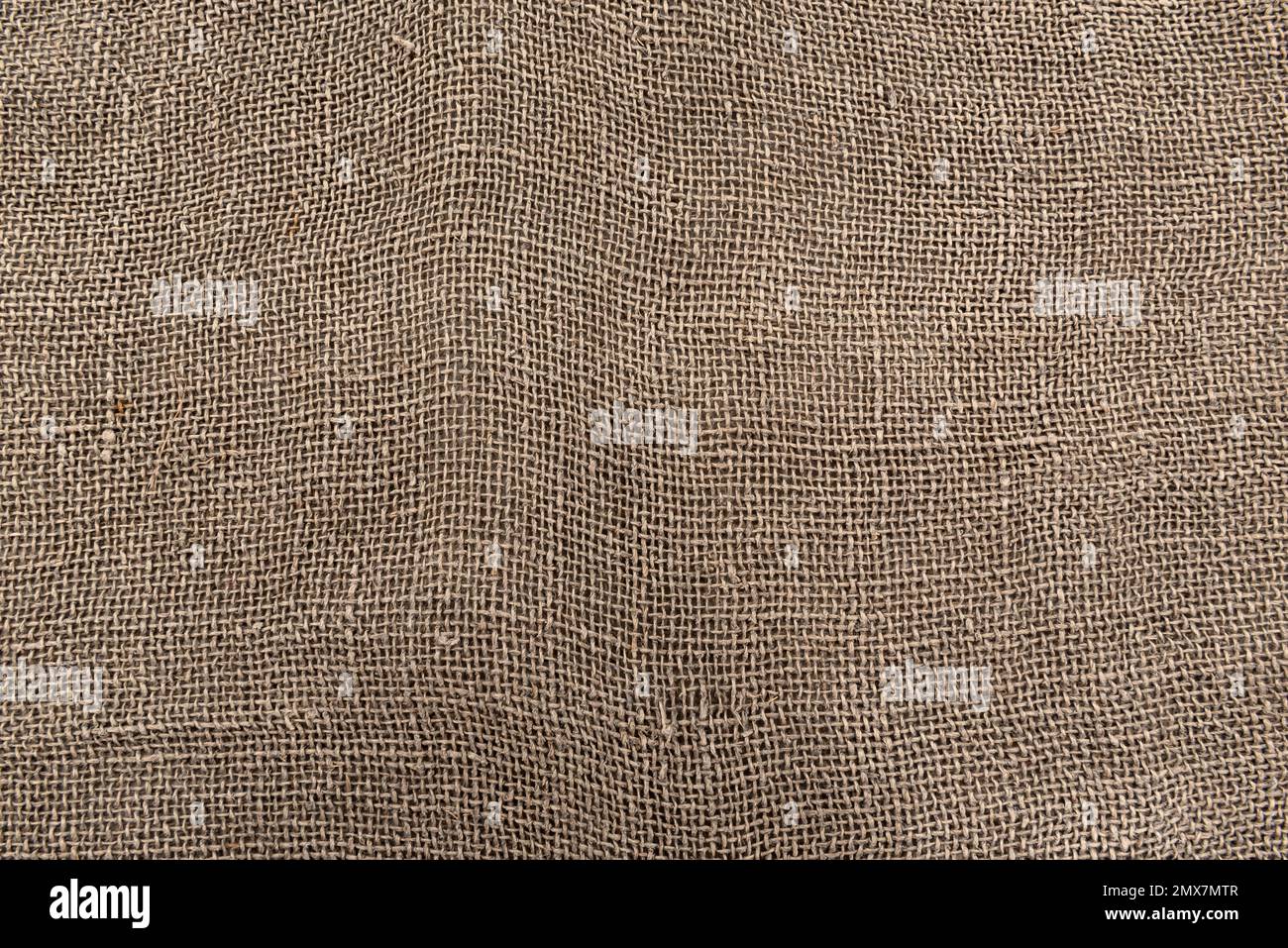 Cloth. The texture of the burlap fabric is close-up. Packaging material ...
