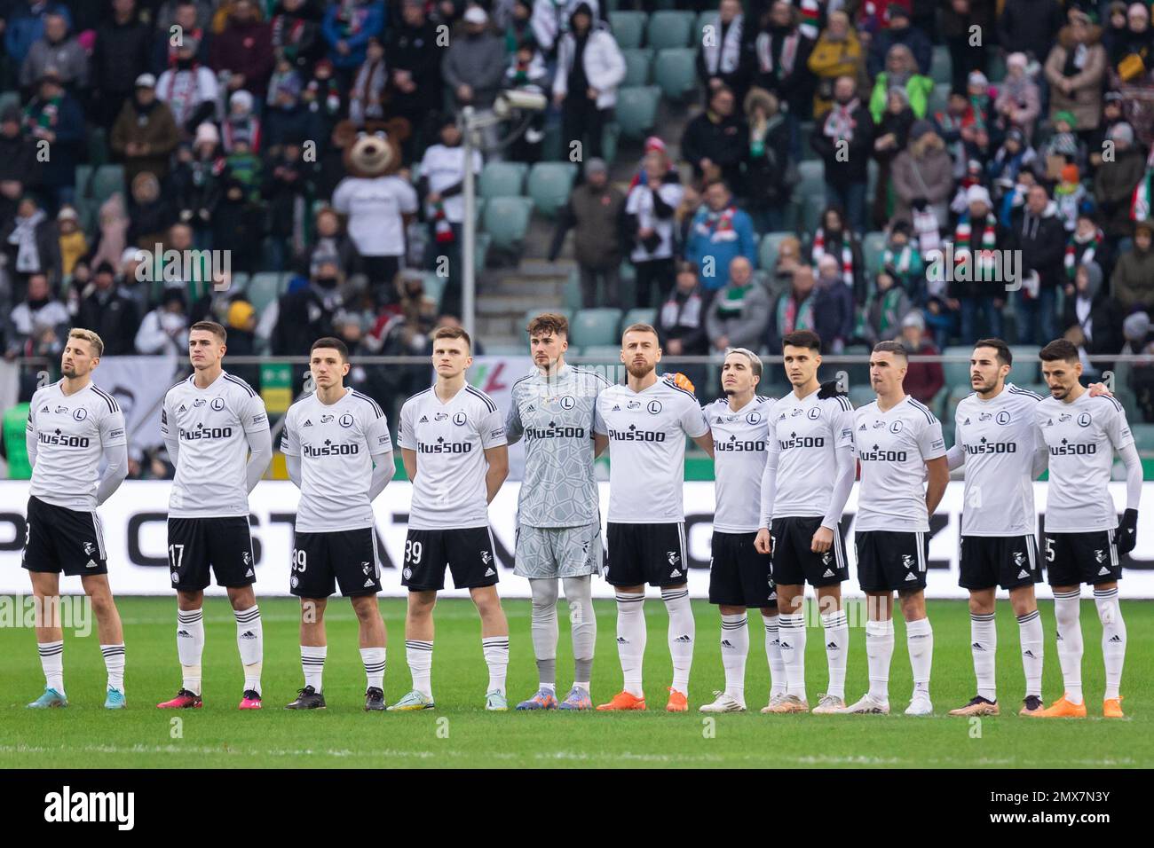 Team of Legia are seen during the Polish PKO Ekstraklasa League match ...