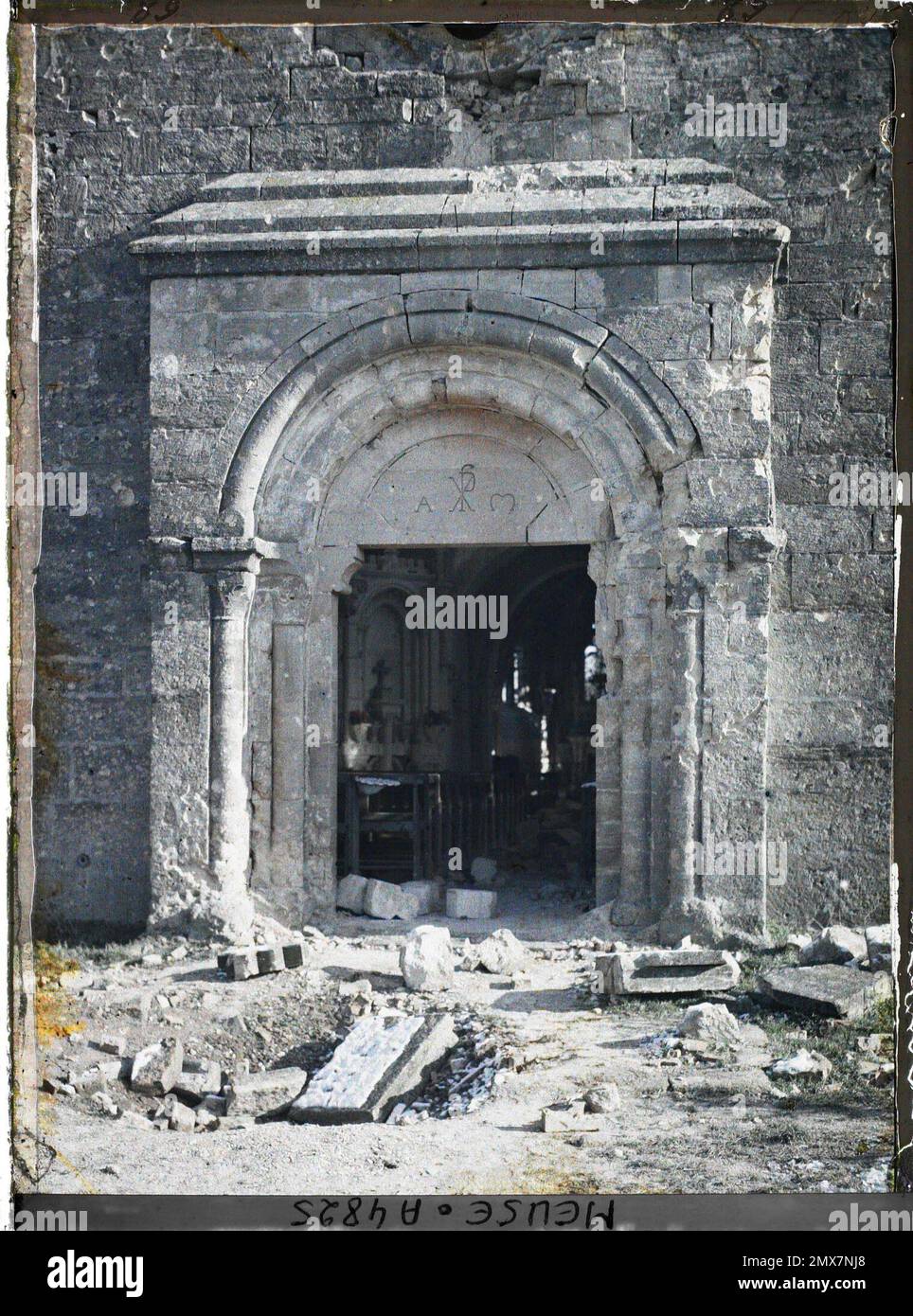 Vassincourt, Meuse, Lorraine, France the door of the church and the ...