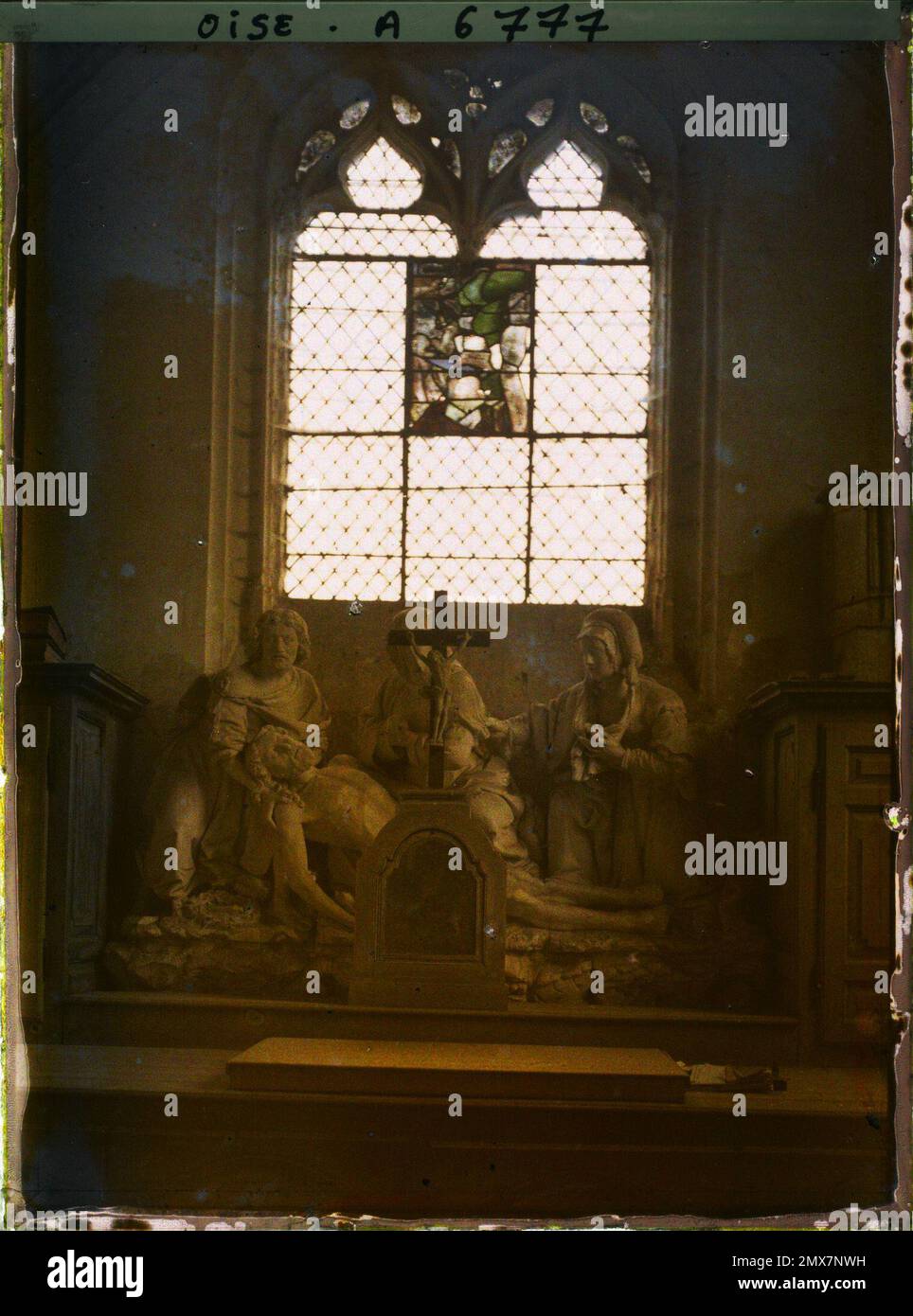 Ménévillers, France sculpted group (descent of the cross) , 1915 ...