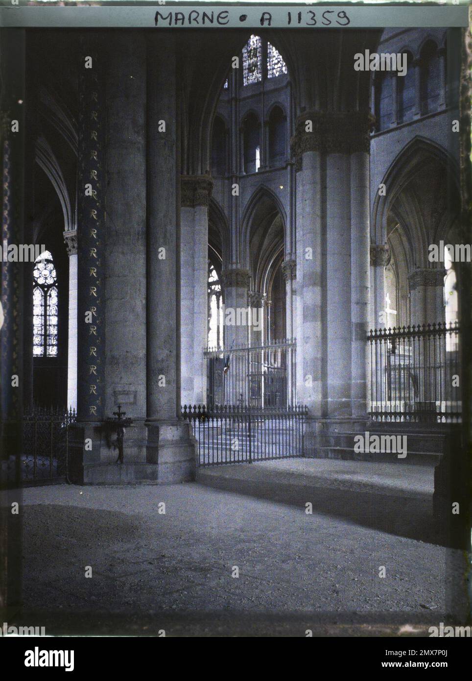 Rear fronst interior view sculpture column ruins bombing arc ar hi-res ...