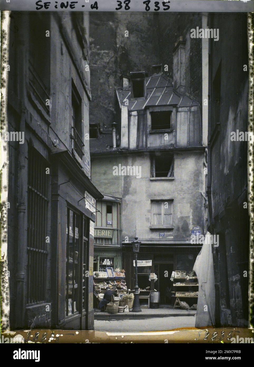 Paris (5), France View on Galande Street from rue Saint-Julien-le ...