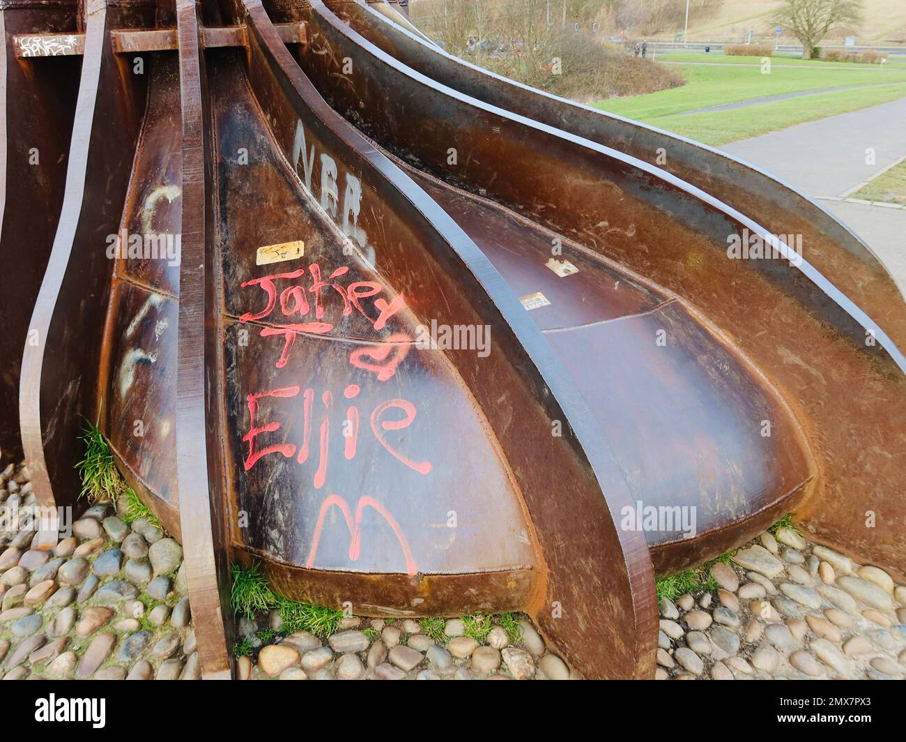 Gateshead, UK - 1 February 2023 : The Angel of the North sculpture by ...