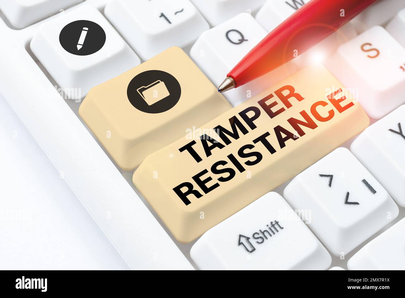 Hand writing sign Tamper Resistance. Word Written on resilent to ...