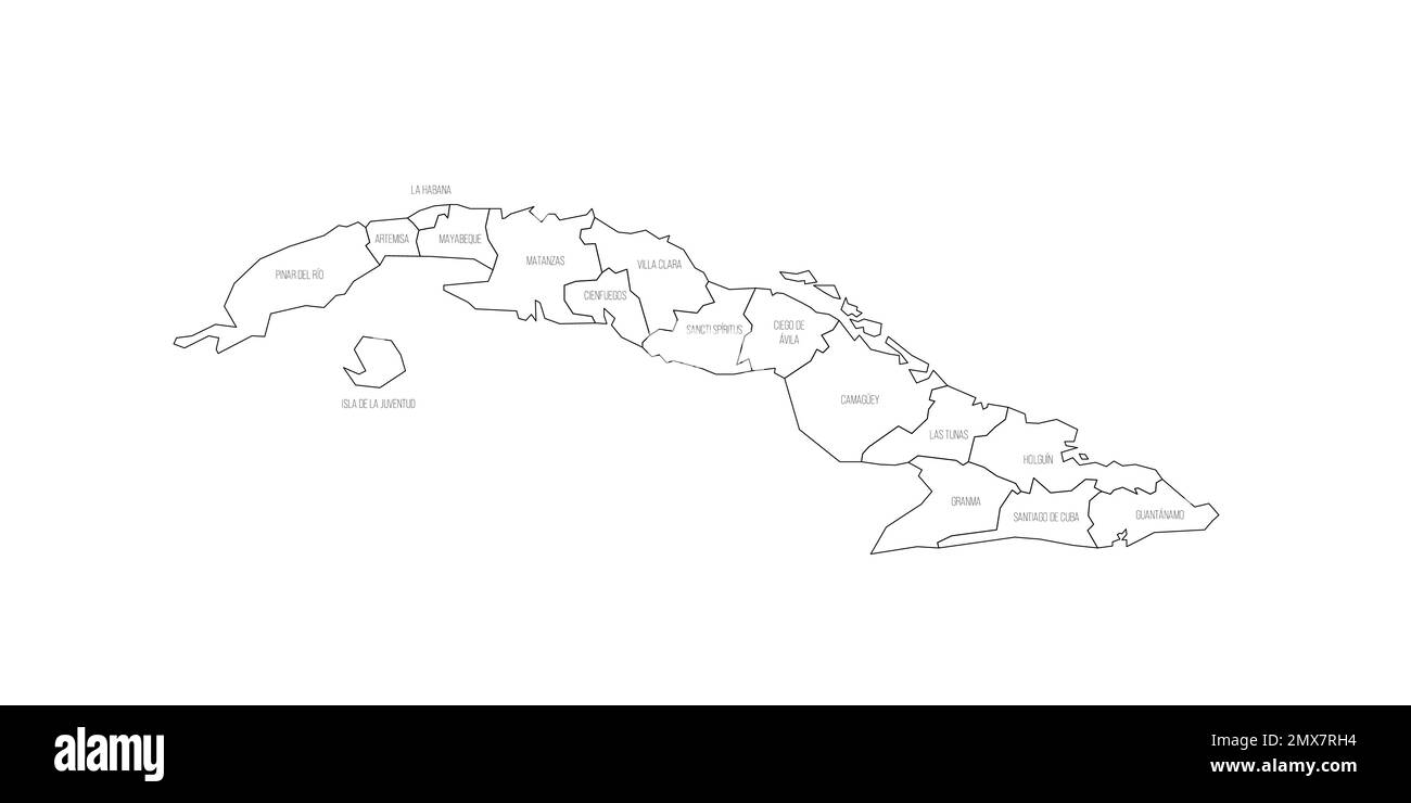 Cuba political map of administrative divisions Stock Vector Image & Art ...