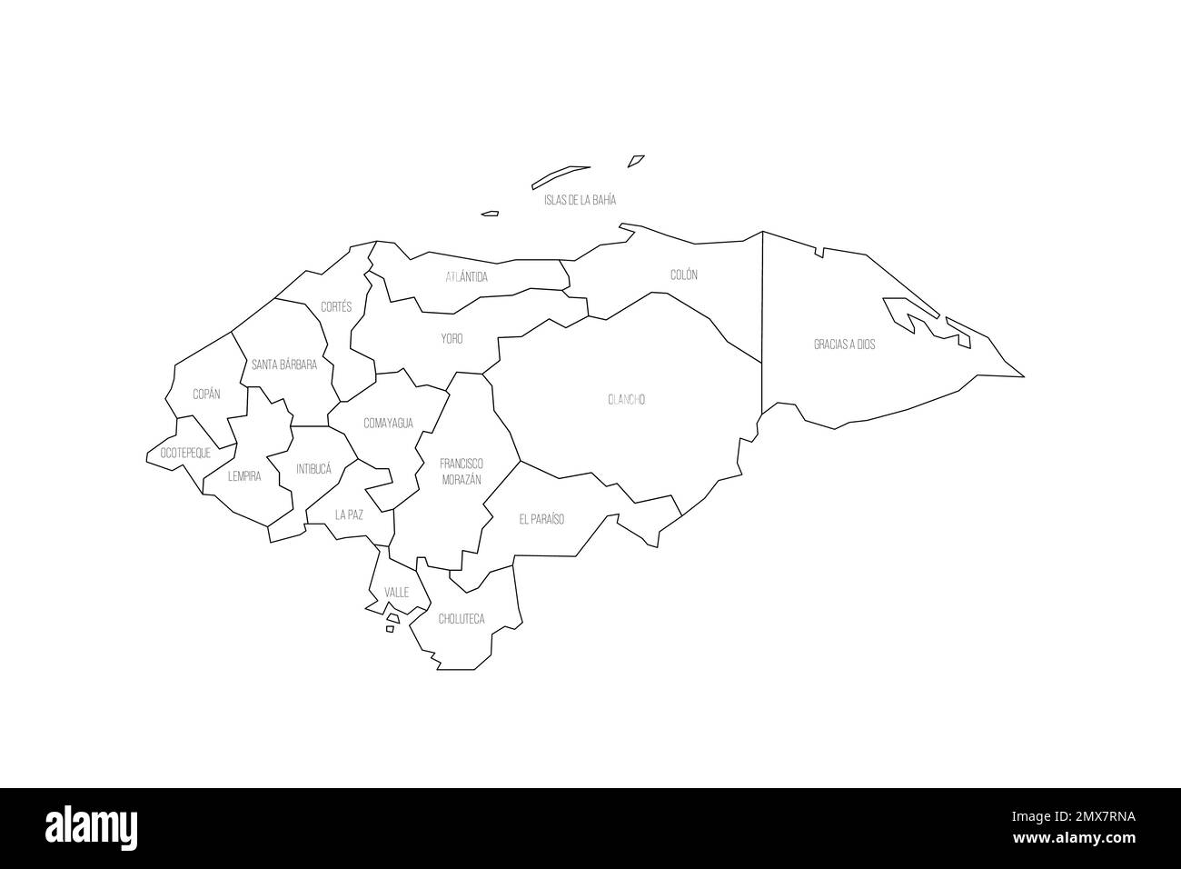 Honduras political map of administrative divisions Stock Vector Image ...