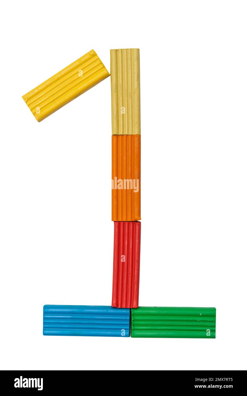 plasticine figure one 1 isolated on white background Stock Photo - Alamy
