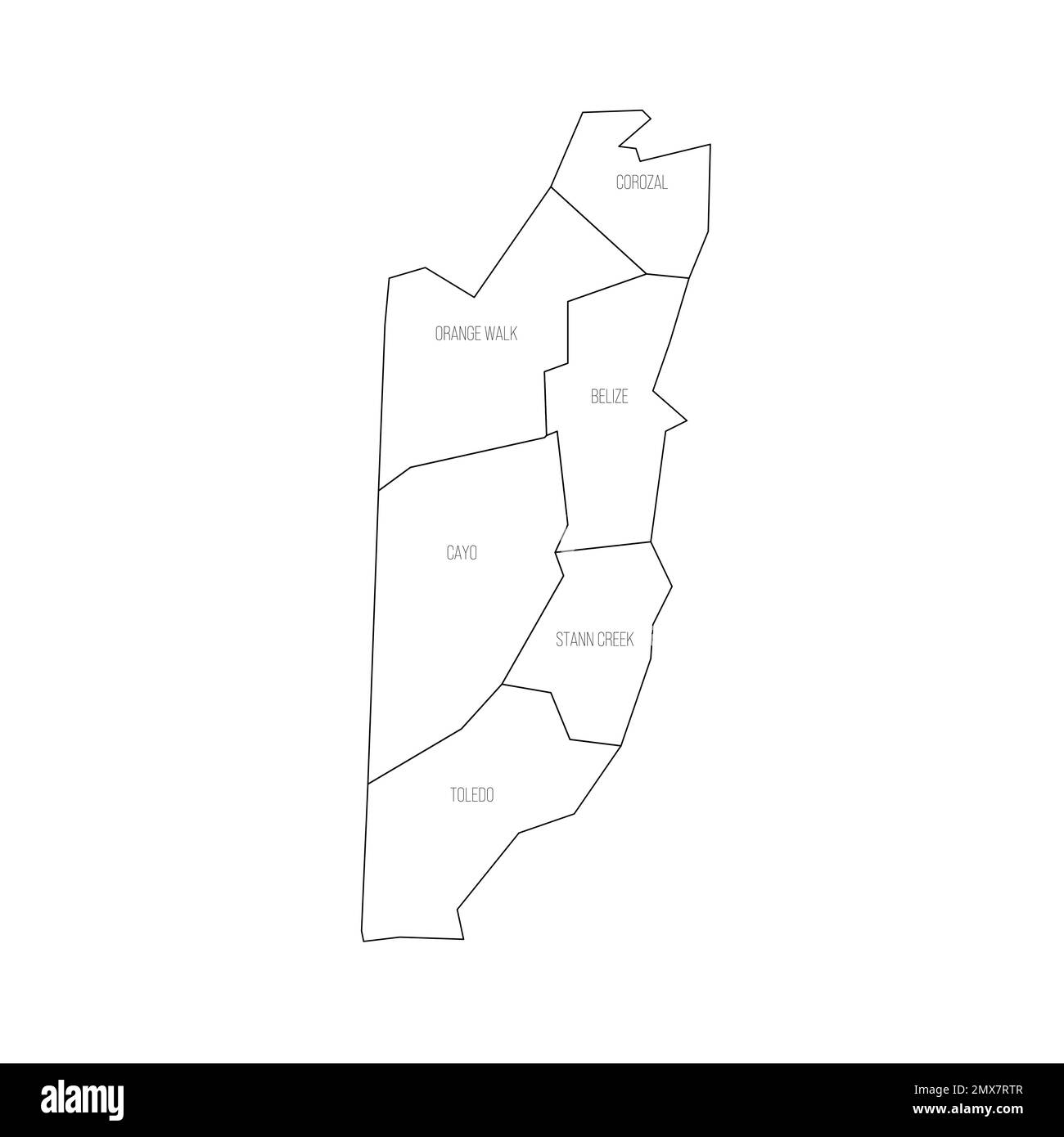 Belize political map of administrative divisions Stock Vector Image ...