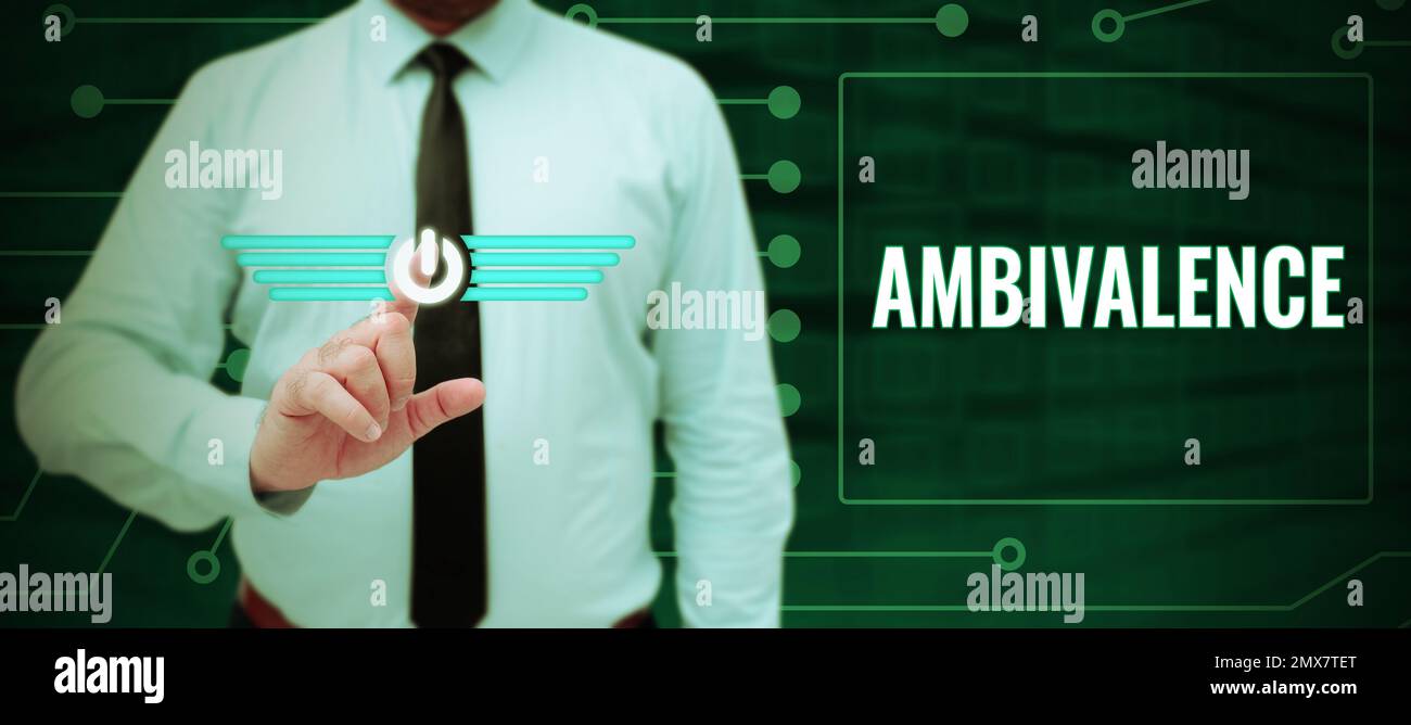 Text showing inspiration Ambivalence. Conceptual photo attitudes or ...