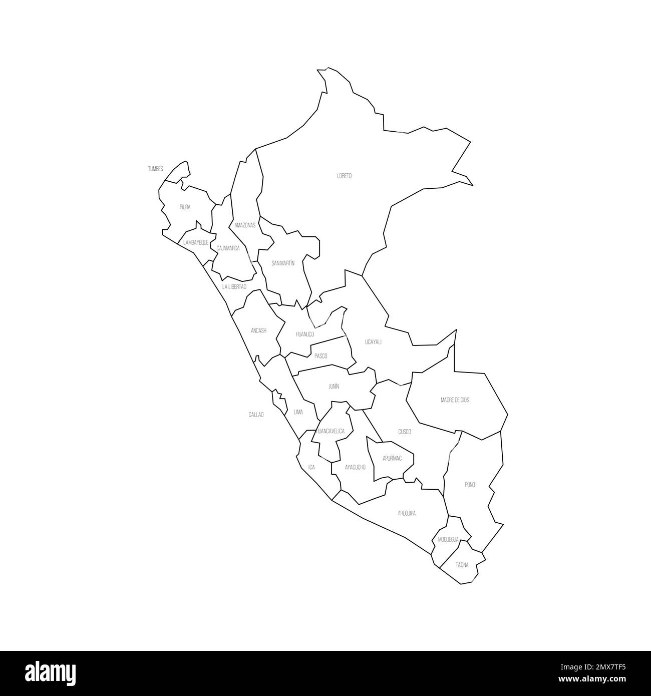 Peru political map of administrative divisions Stock Vector Image & Art ...