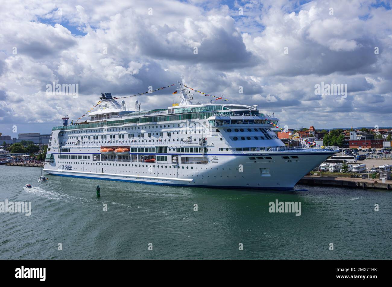 The cruise ship "Birka Stockholm" at the pier of the Warnemunde Cruise ...