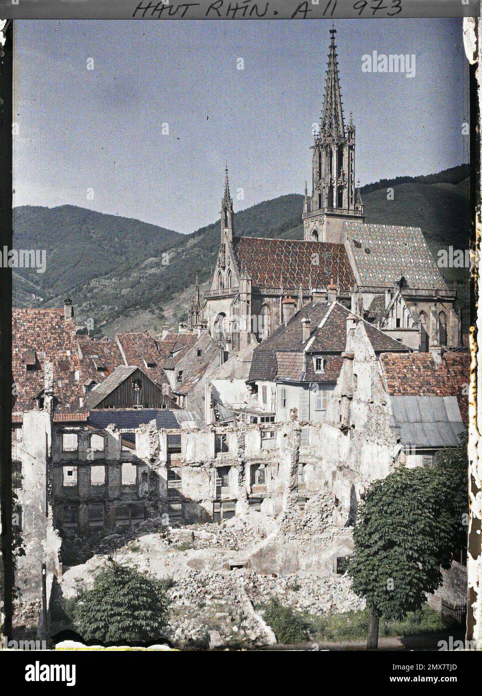 Thann, Haut-Rhin, Alsace, France ruins near the Thann church , 1917 ...