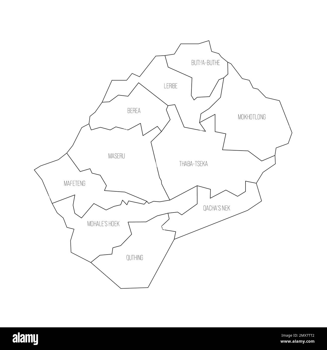 Lesotho political map of administrative divisions Stock Vector Image ...