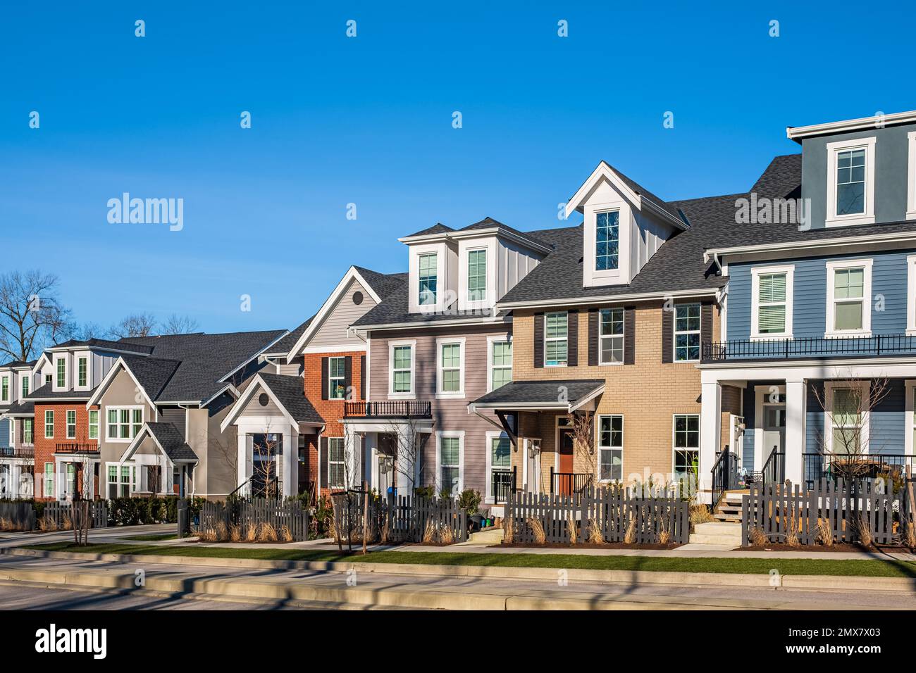 Residential townhouses. Modern apartment buildings in BC Canada. Modern ...