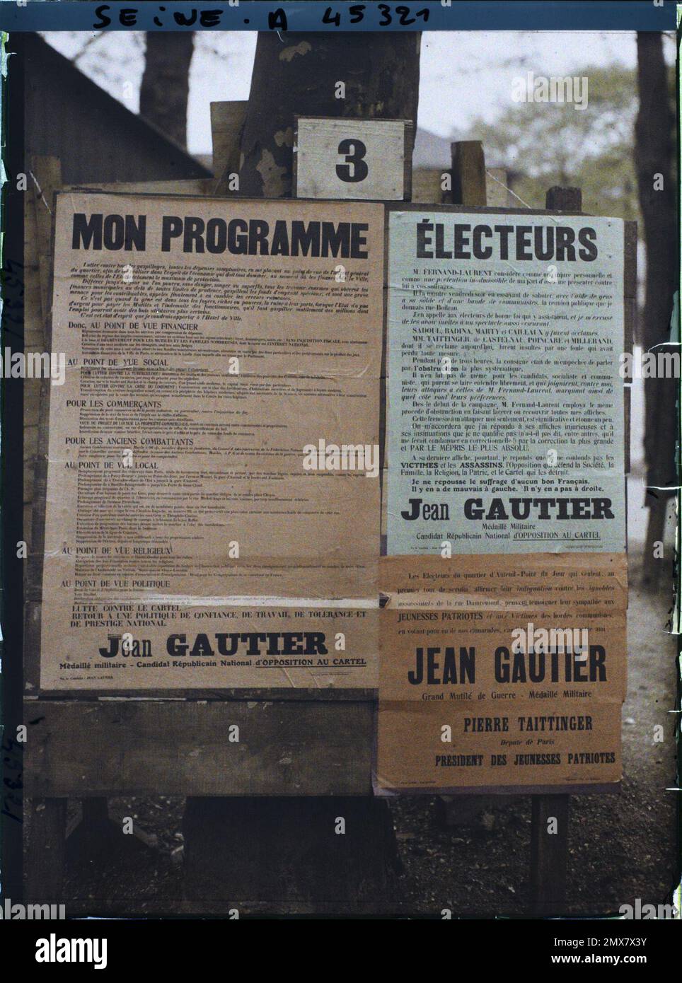 Paris, France displays for the municipal elections, Jean Gautier Stock ...