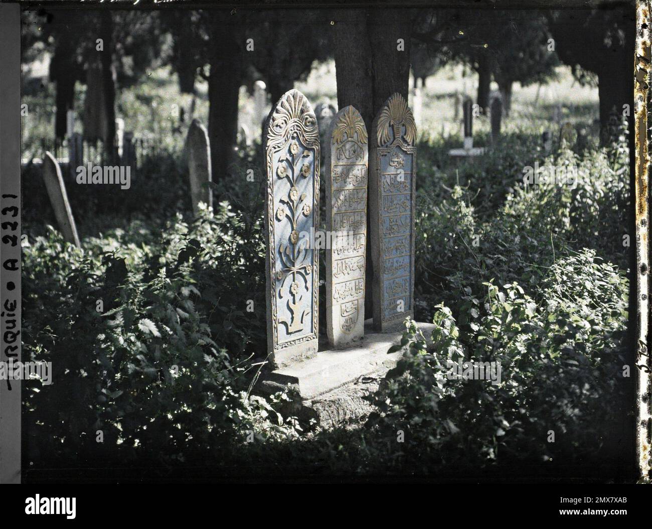 Bursa, Turkey funeral steles in a cemetery of "Bounar Bashi , 1913 ...