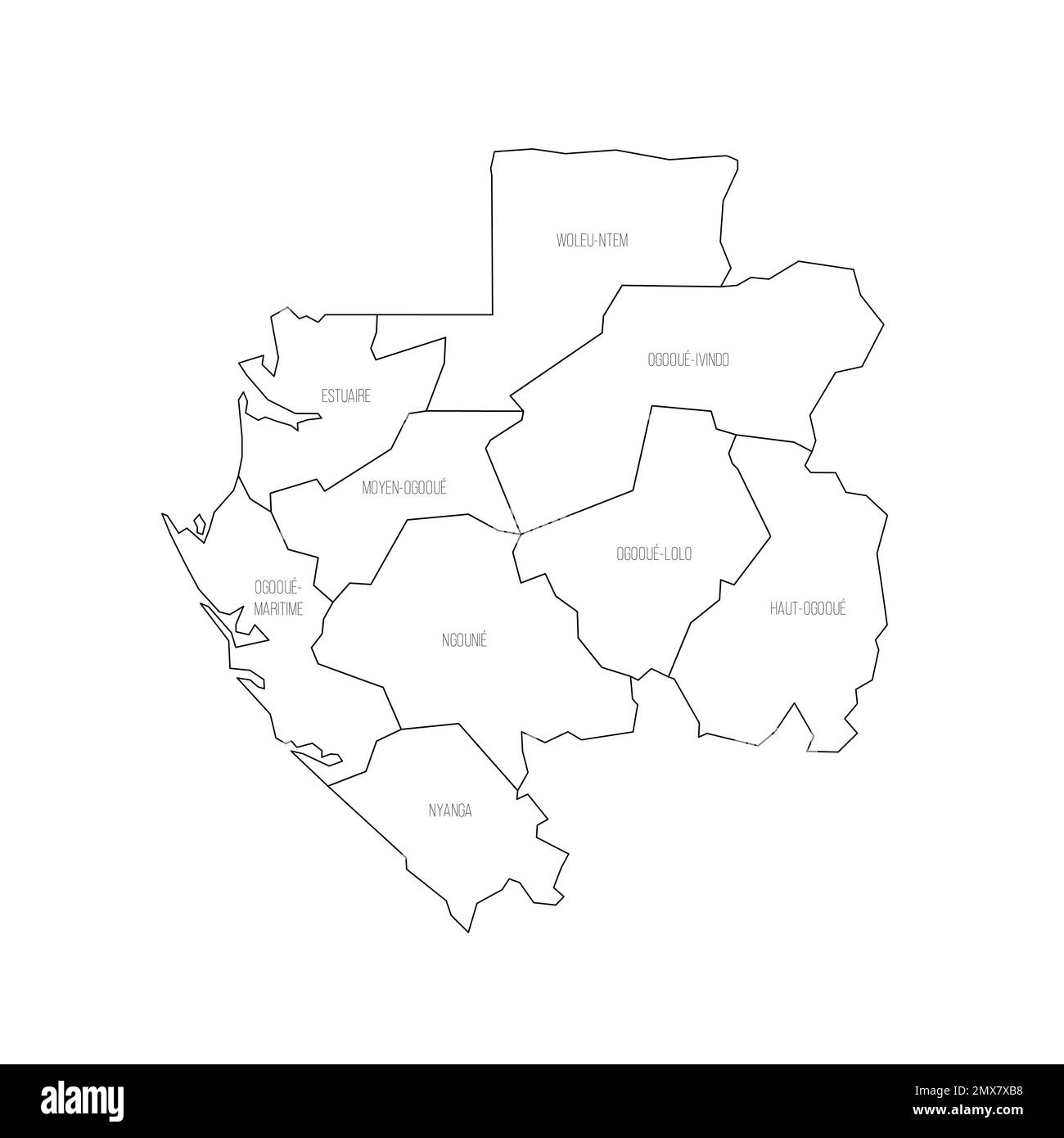 Gabon geographical outline hi-res stock photography and images - Alamy