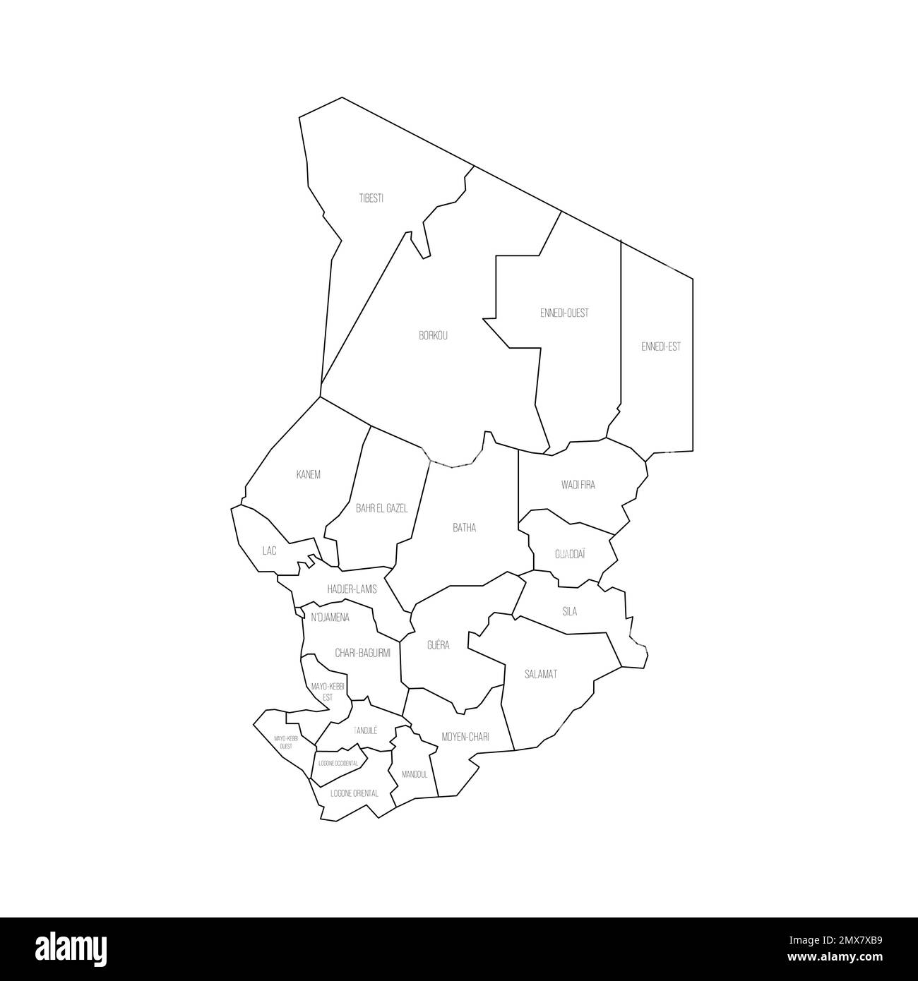 Chad political map of administrative divisions Stock Vector Image & Art ...