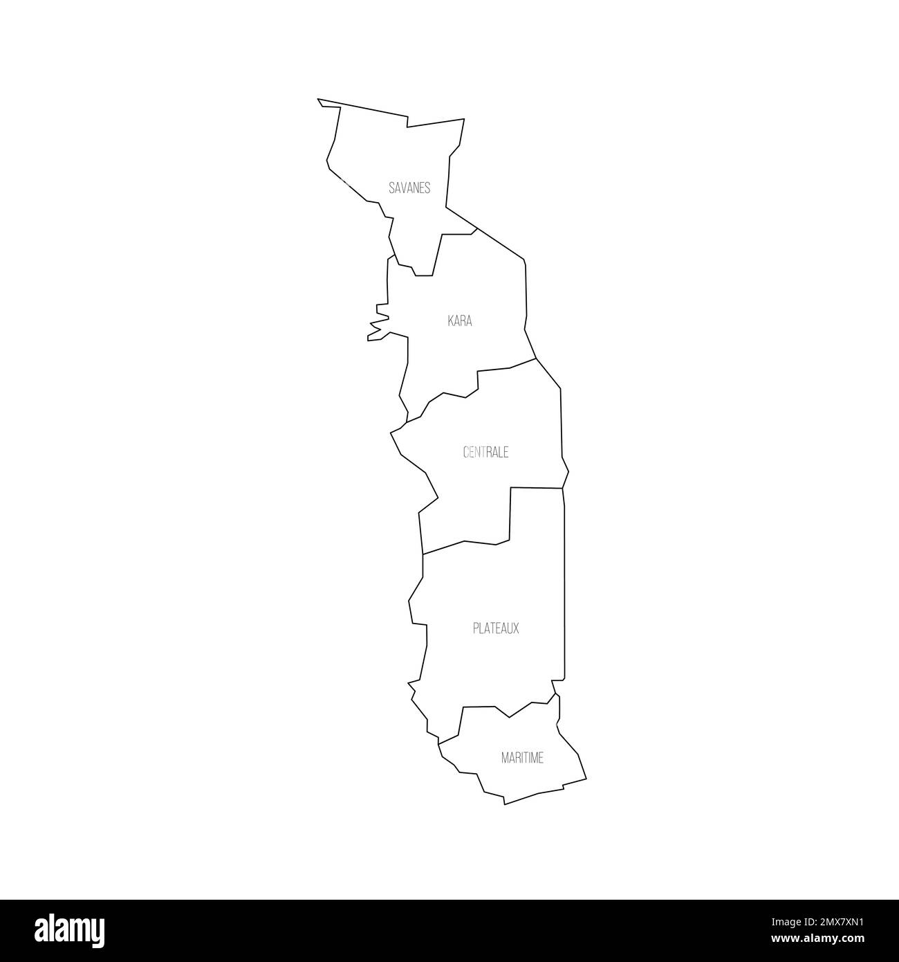 Togo political map of administrative divisions Stock Vector Image & Art ...