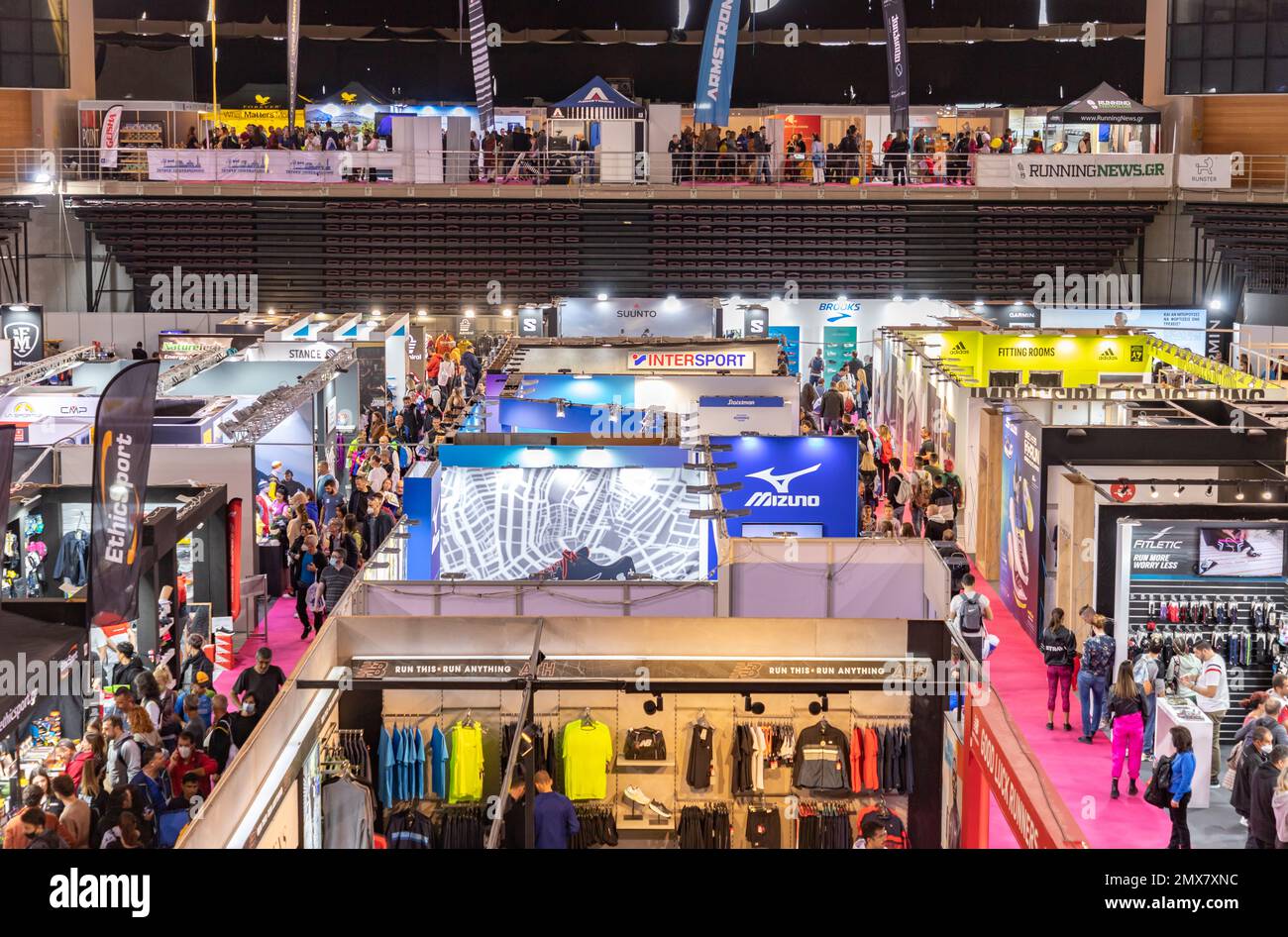 A picture of a running expo inside a pavillion, in this case for the ...