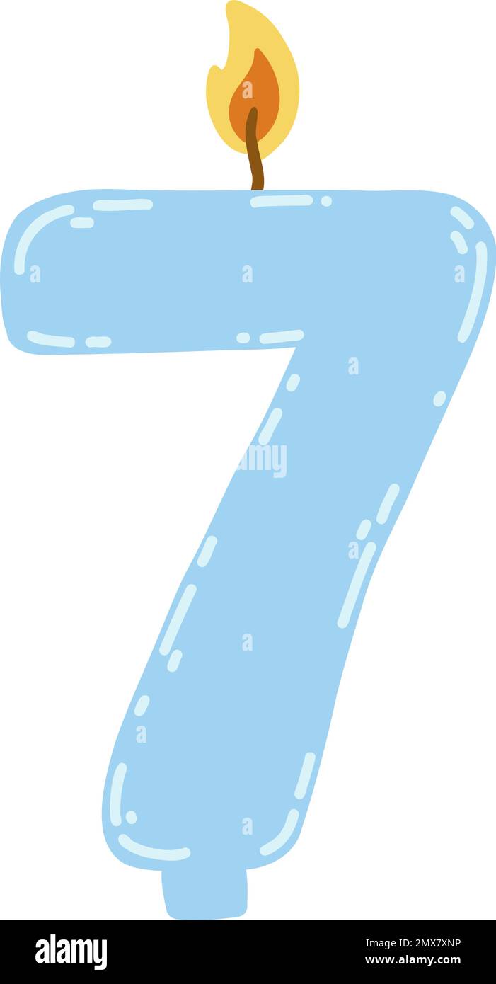 Candle number seven in Stock Vector Images - Alamy