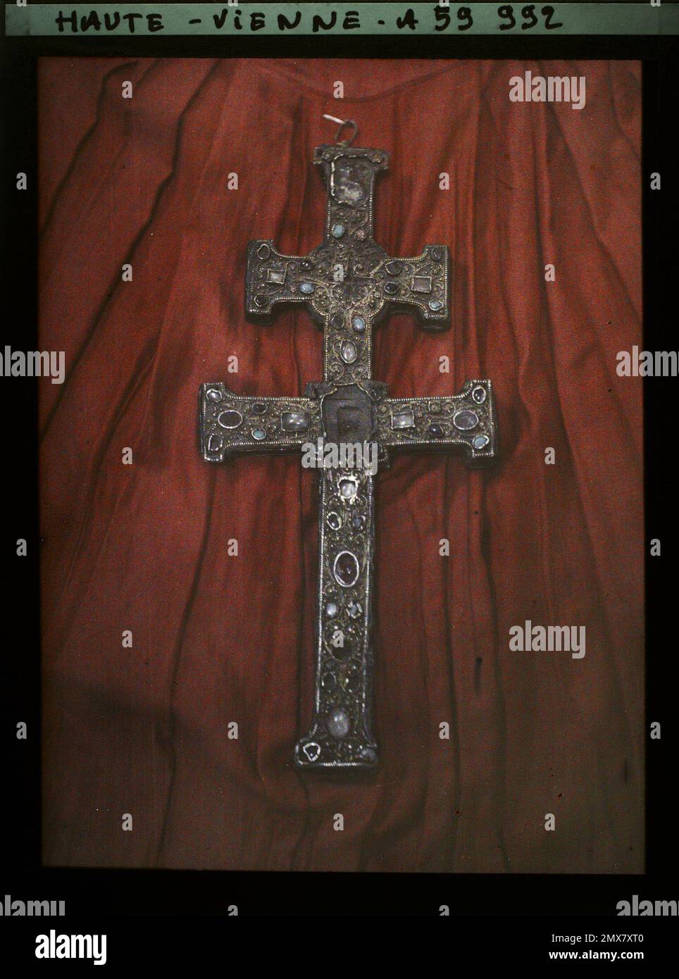 The Dorat, France Croix-Reliquaire with double cross of the end of the ...