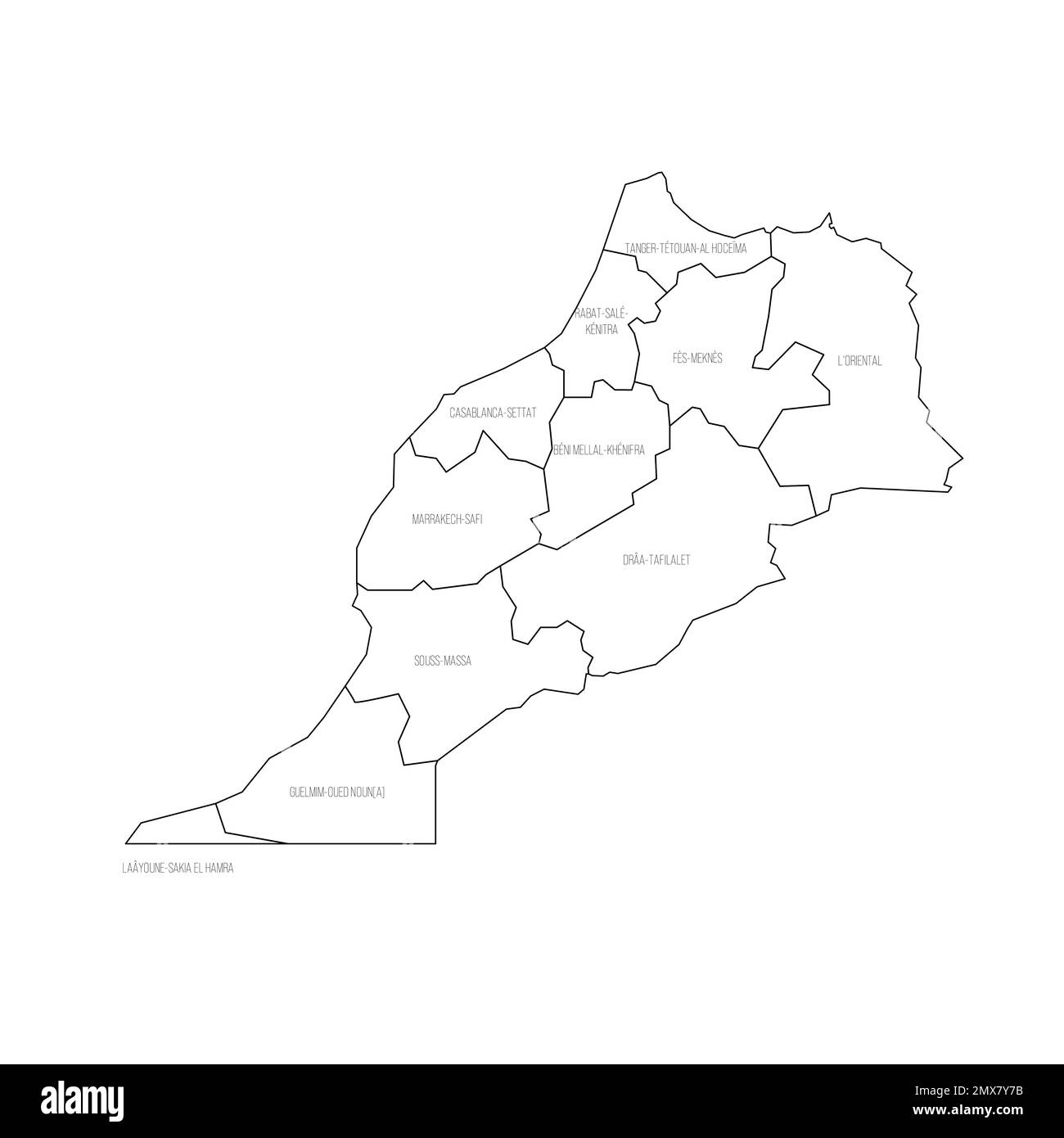 Morocco political map of administrative divisions Stock Vector Image ...