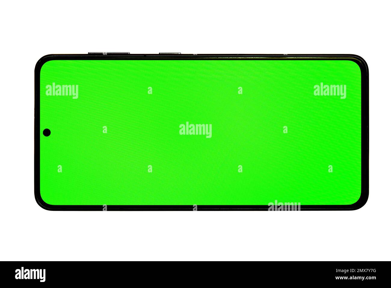 green smartphone screen on white background for design purpose Stock ...