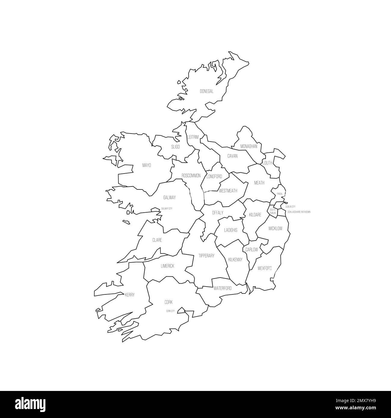 Ireland political map of administrative divisions Stock Vector Image ...