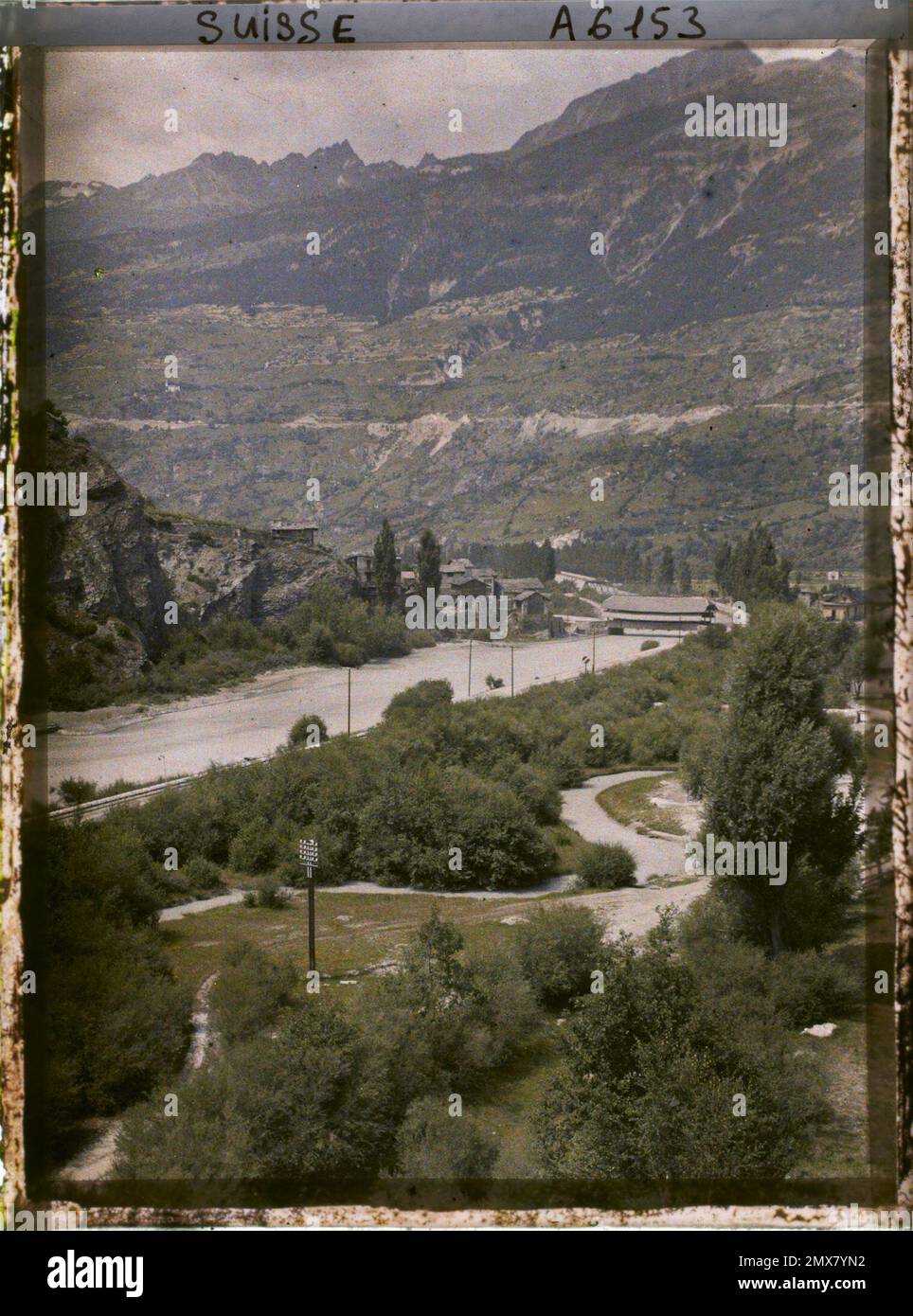 Visp, Swiss the Viège valley and the covered bridge with aid , 1912 ...