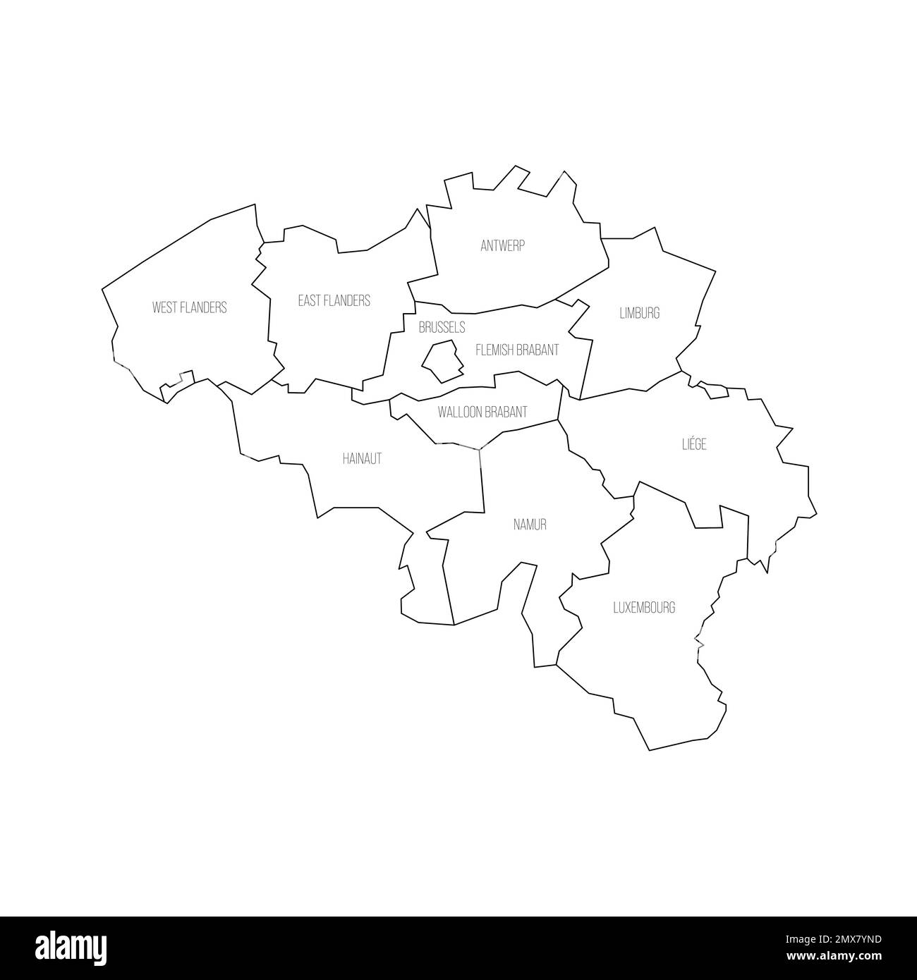 Belgium political map of administrative divisions Stock Vector Image ...