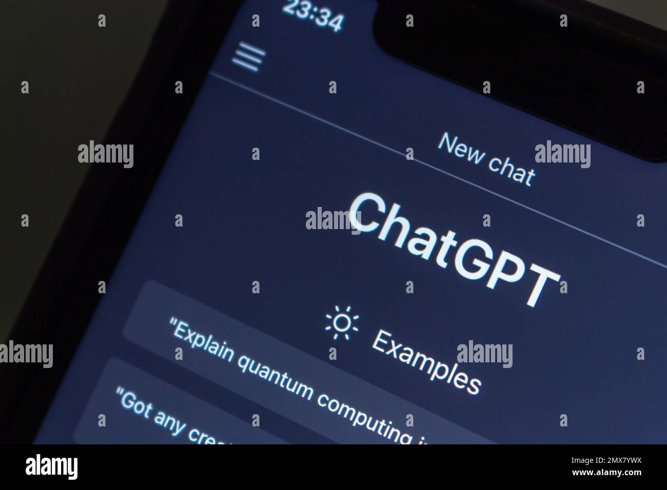 Website of ChatGPT seen in an iPhone. ChatGPT is a chatbot by OpenAI and is built on top of ...