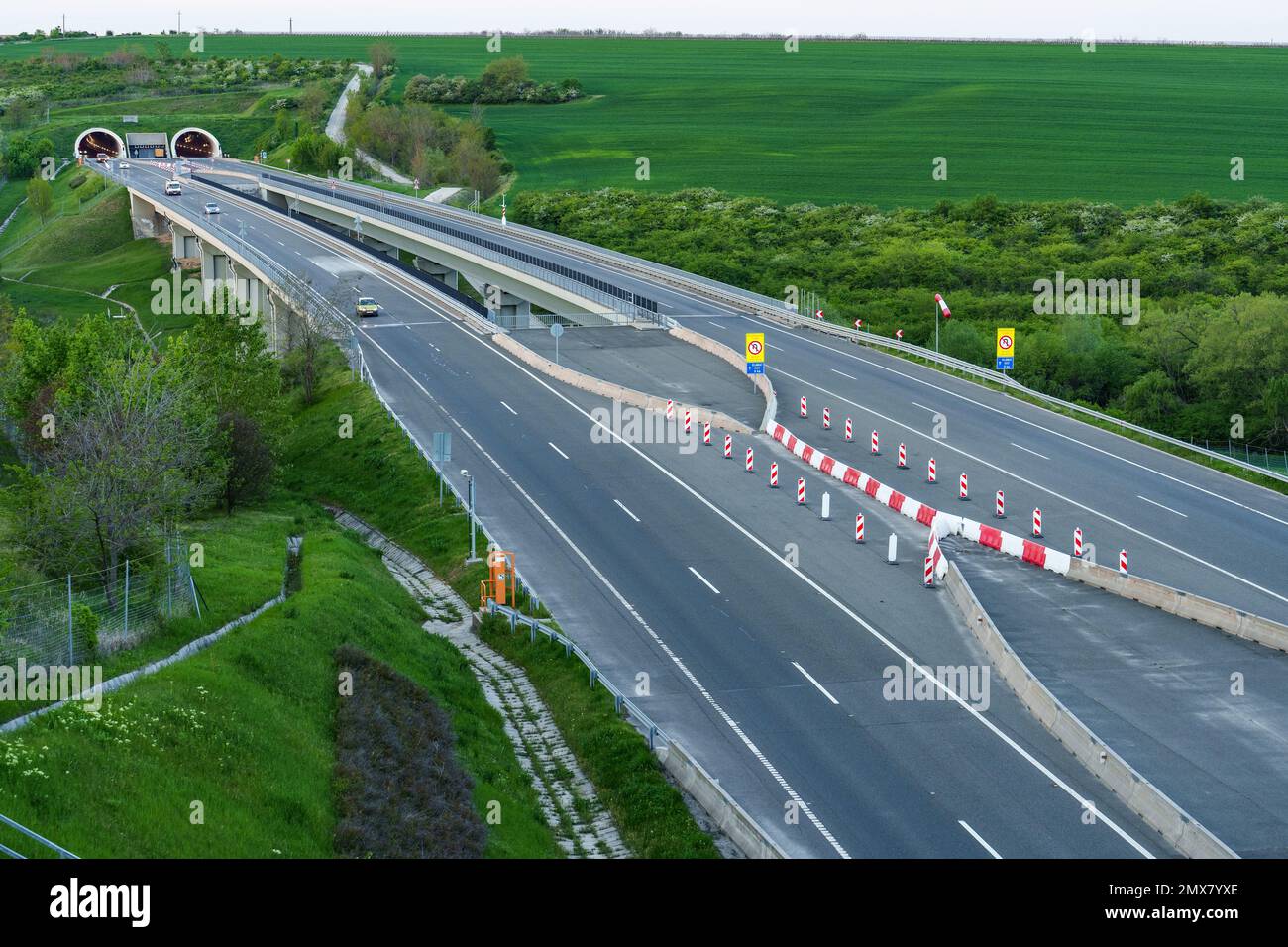 Hungarian M6 highway with tunel at evening Stock Photo - Alamy