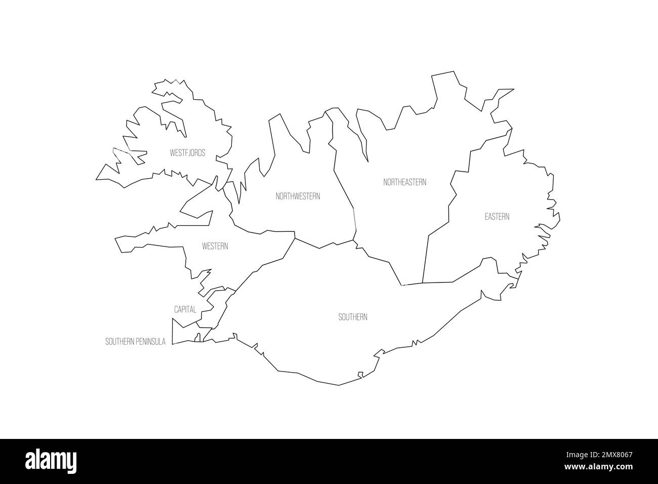 Iceland political map of administrative divisions Stock Vector Image ...
